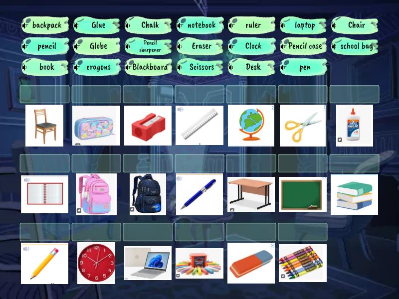 Classroom objects - Match up