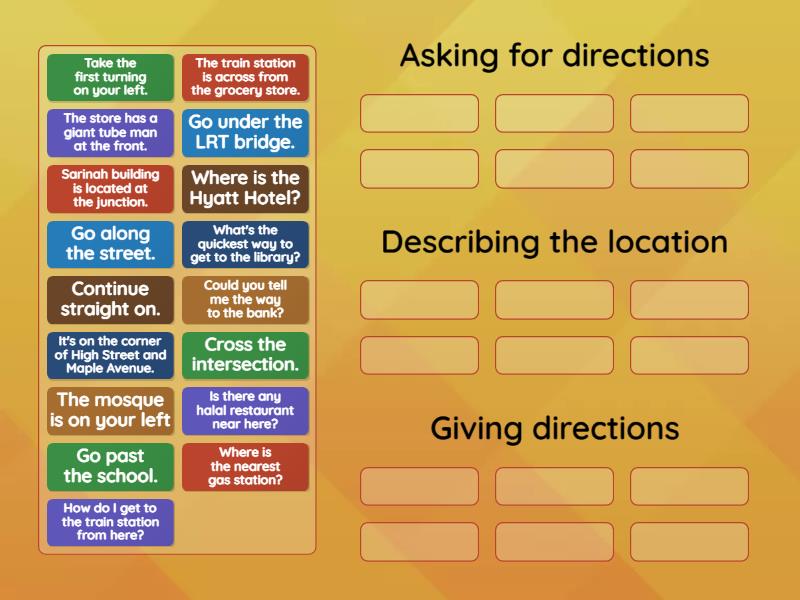 Asking for and Giving Directions - Group sort