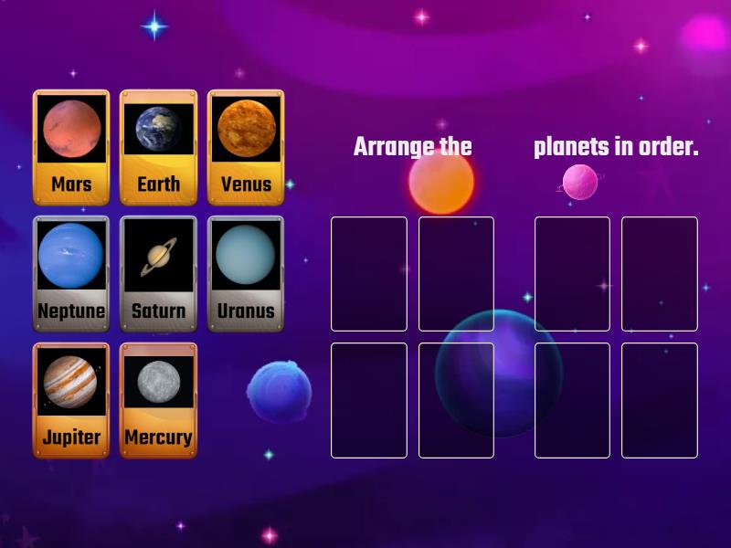 Arrange the planets in order - Group sort