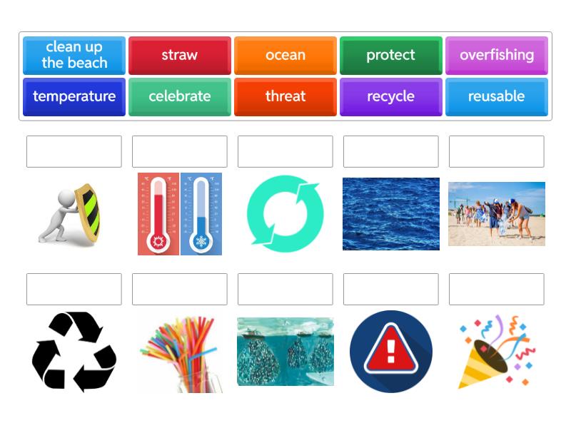 Oceans Day vocabulary - basic - Match up