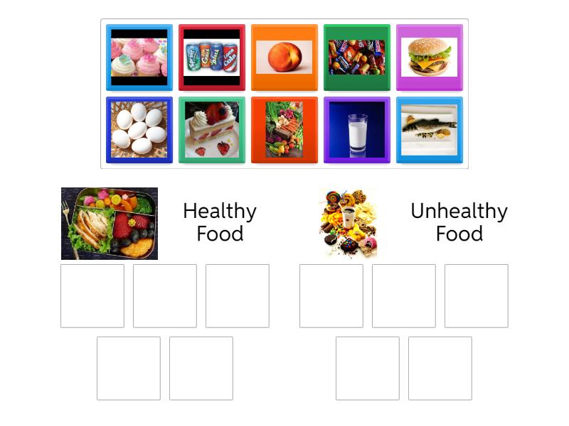 Classify the food in the correct group - Group sort
