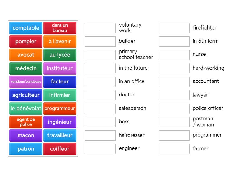 professions - Match up