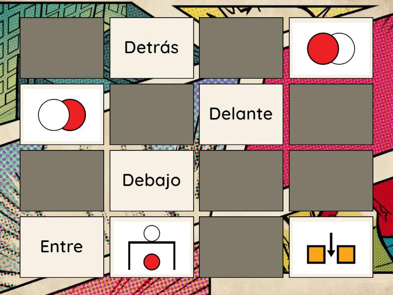 Preposiciones de lugar 2 (Pictogramas de ARASAAC). - Matching pairs