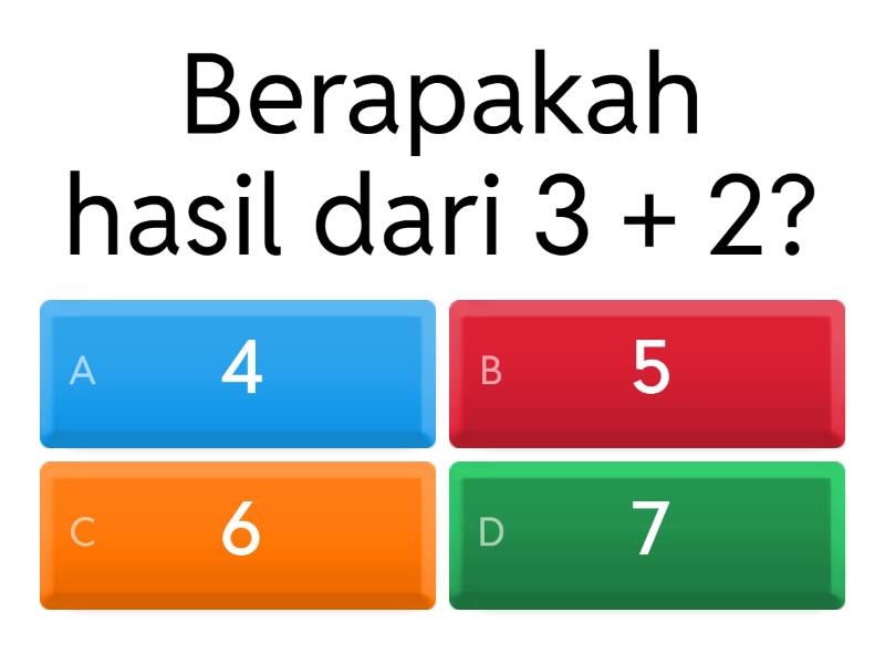 latihan soal MTK kls1 SD - Quiz