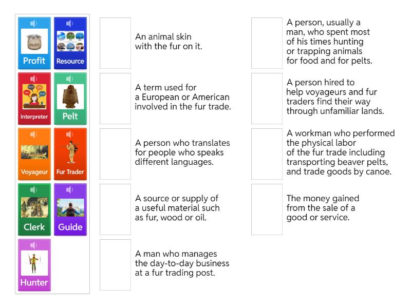 Chapter 5: Vocabulary Words - Match up