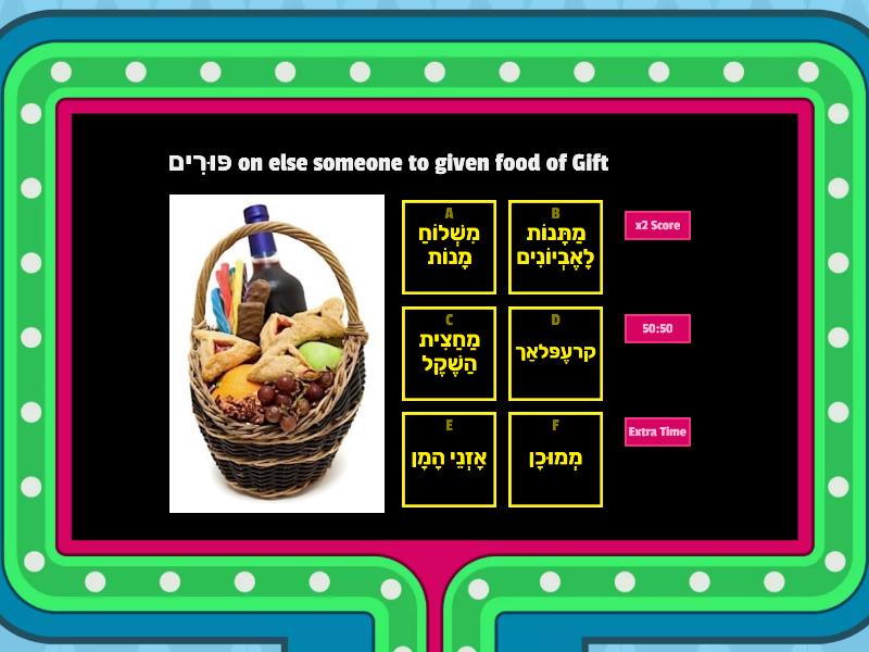 Purim Vocabulary Words - Gameshow quiz