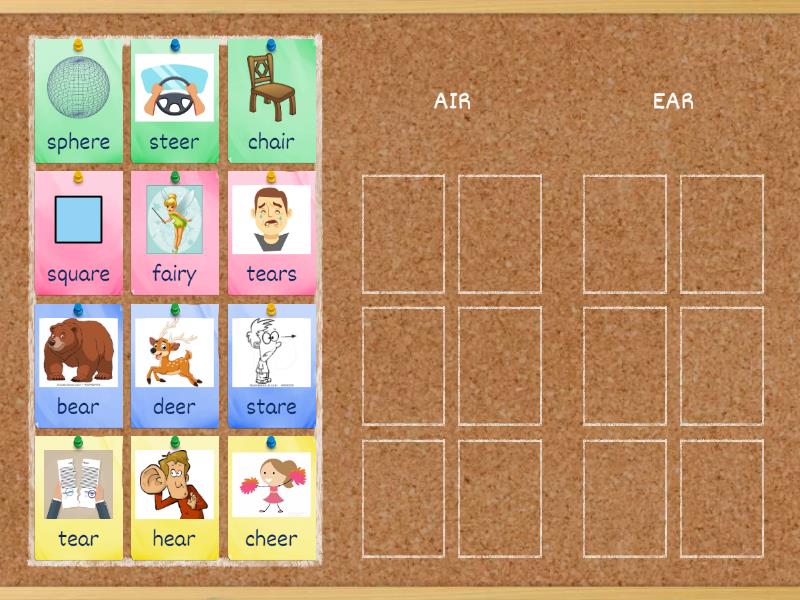AIR or EAR sound (P2 Phonics) - Group sort