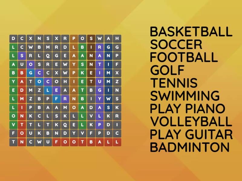 Sports & Activities - Wordsearch