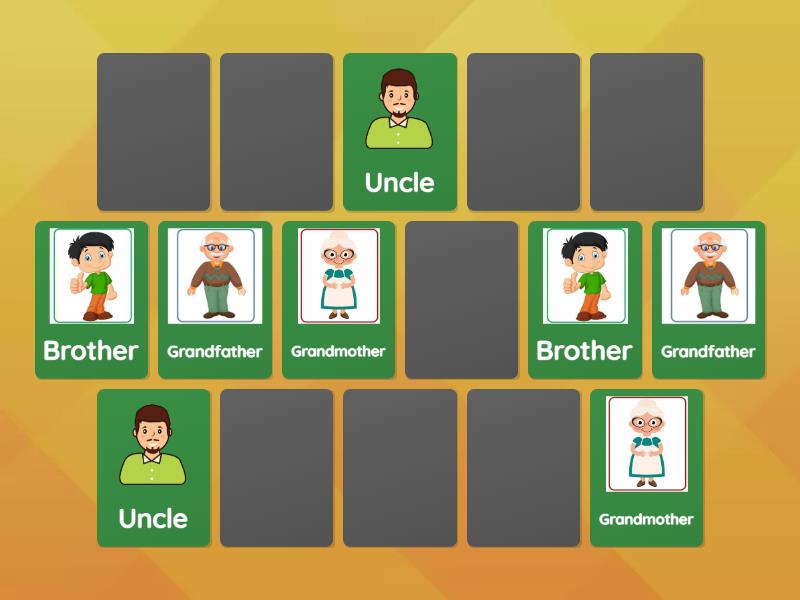 Memory Game - Family members - Matching pairs