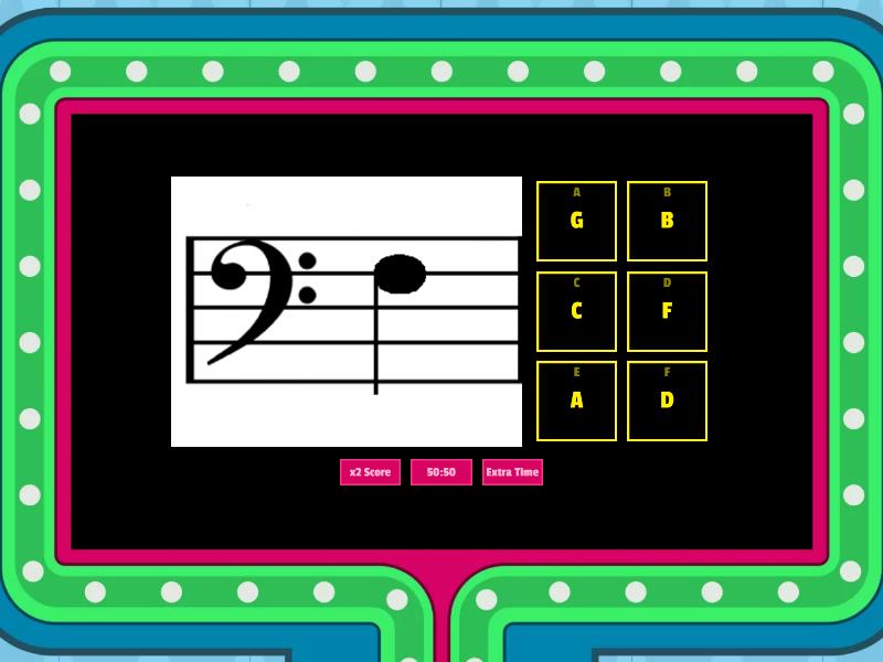 Bass Clef: Match the Notes - Gameshow quiz