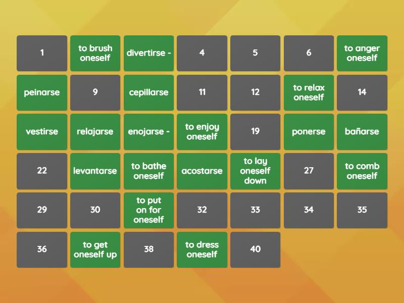 Reflexive Verbs - Matching pairs