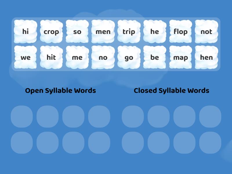 Open syllable / Closed syllable_ - Group sort