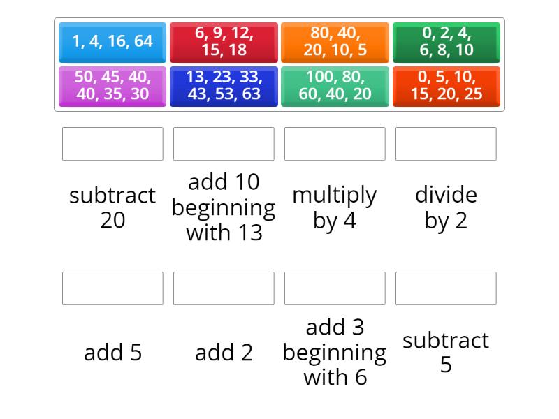 Identifying Numeric Patterns - Match up