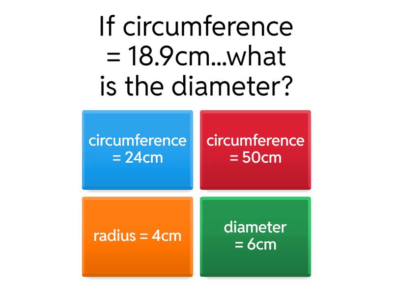 Relating Circumference, Diameter, and Radius - Quiz