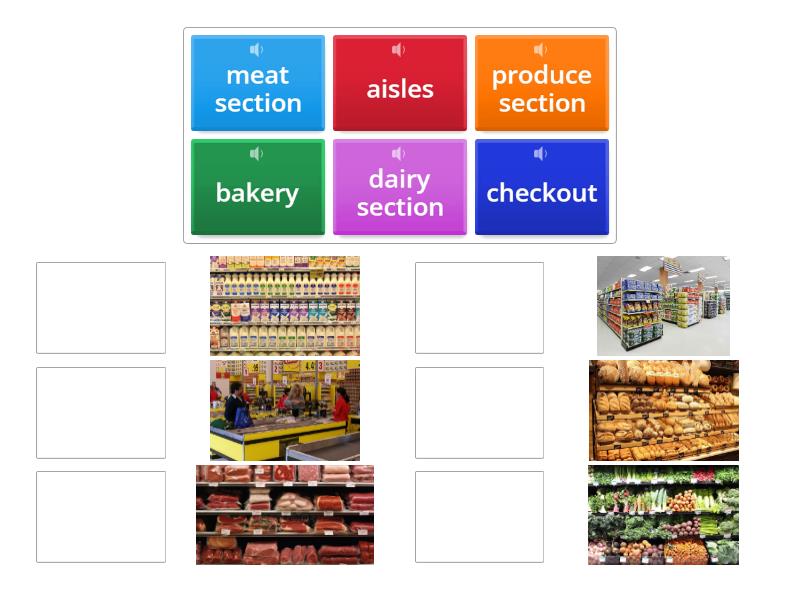 Grocery Store Sections - Match up