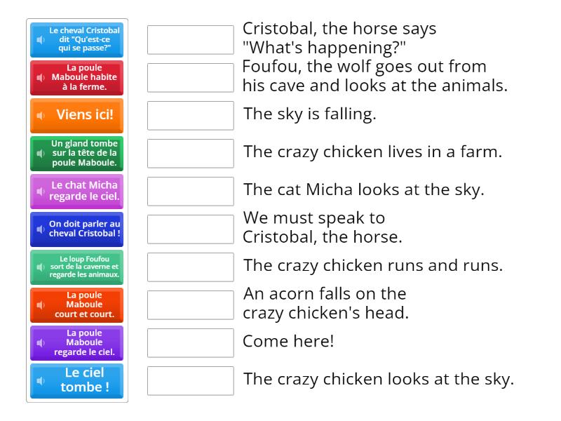 La Poule Maboule - Sentences - Match up