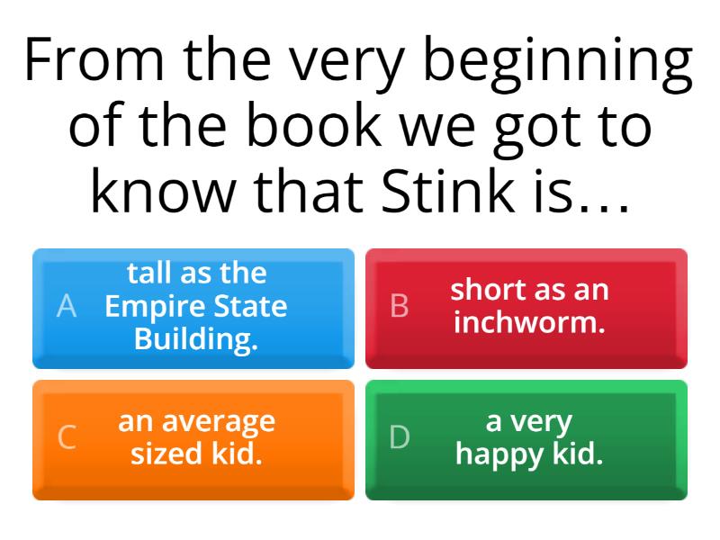 Stink - The Incredible Shrinking Kid (Chapters 1 - 2) - Quiz