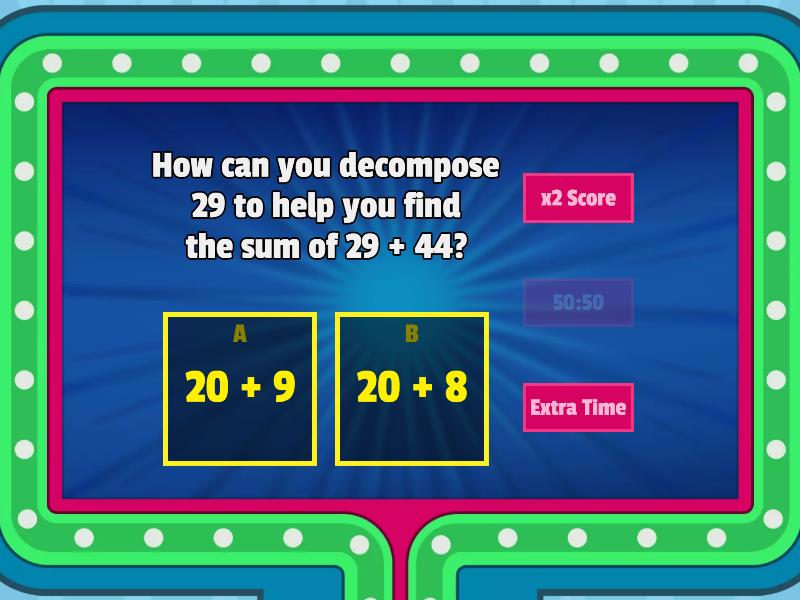 Decompose One Addend to Add - Gameshow quiz