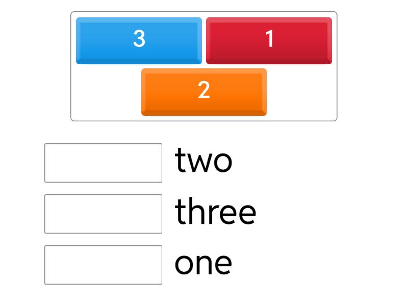 numbers 1 to 3 - Match up