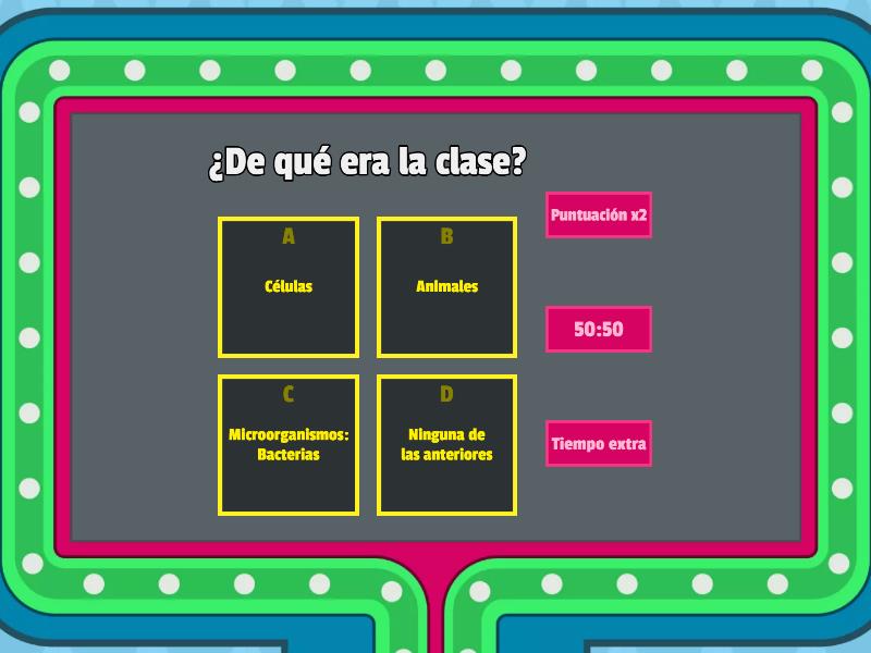 Cuestionario final de clase - Gameshow quiz