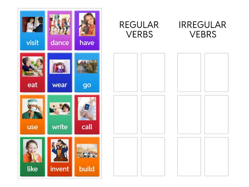 REGULAR AND IRREGULAR VERBS (CLASSIFY) - Group sort