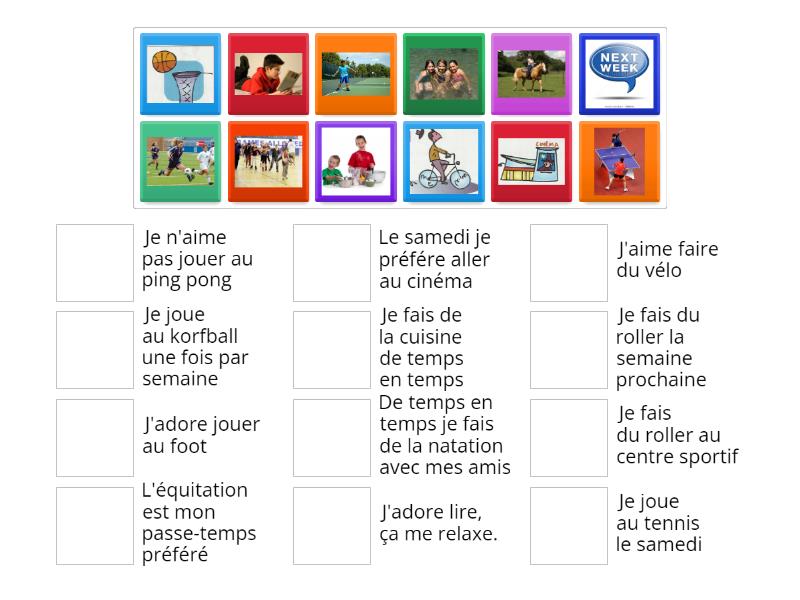 Mes Passe-temps - Match up