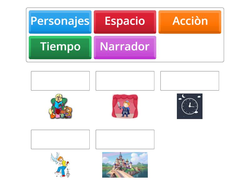Une los elementos del cuento con su respectiva imagen. - Match up