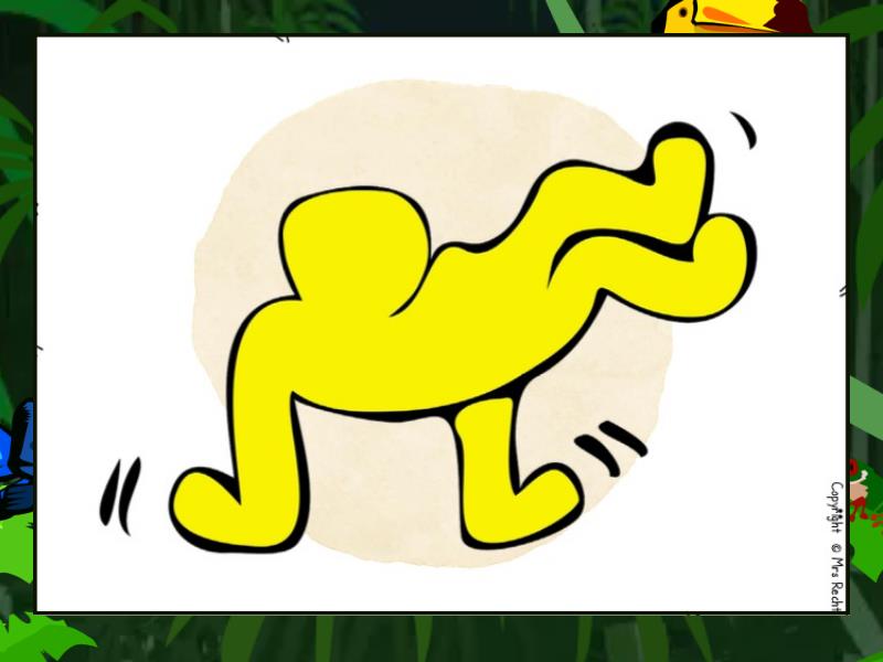 Keith Haring Action verbs 1 - Flying fruit