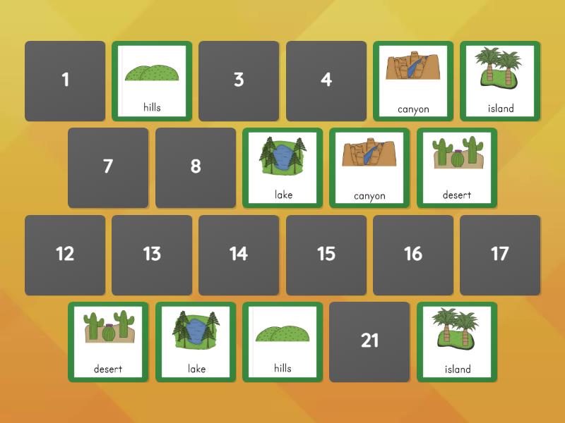 Landforms Matching - Matching pairs