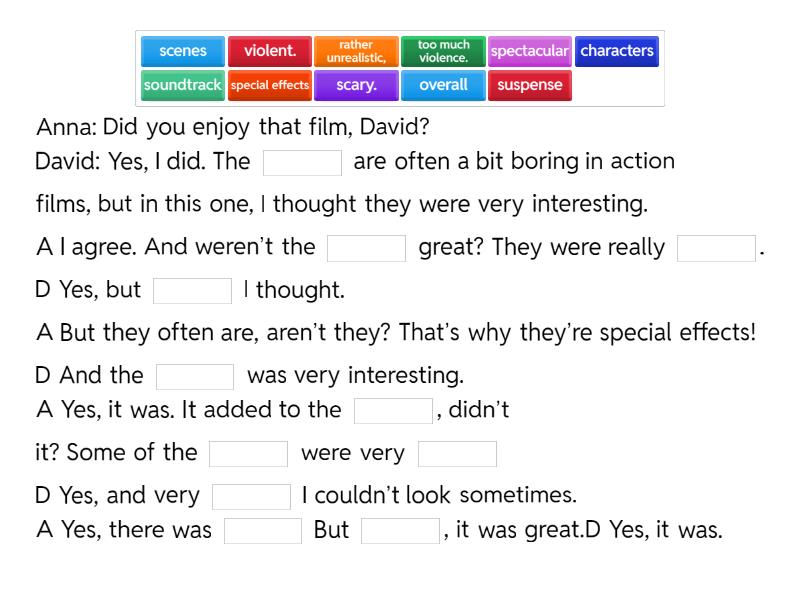 3A WB Solutions Pre-Intermediate Anna and David - Complete the sentence