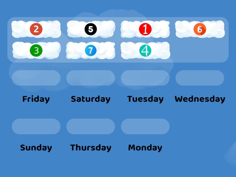 Beehive 2 (Starter) days of the week - Match up