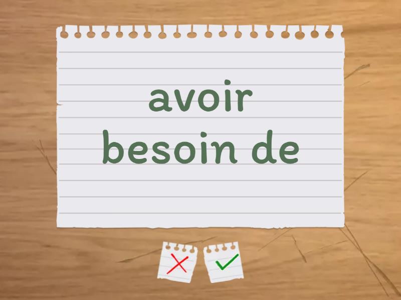 Match - Les expressions avec le verbe avoir - Special expressions with ...