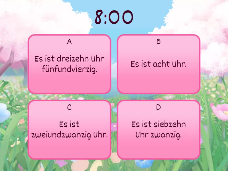Uhrzeit im Alltag - Quiz