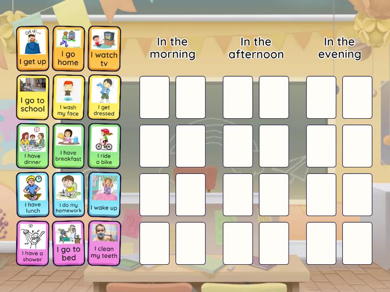 Daily routines + morning, afternoon, evening - Group sort