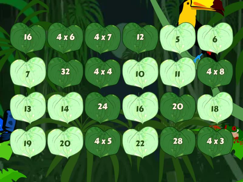 4 Times Tables Memory - Matching pairs