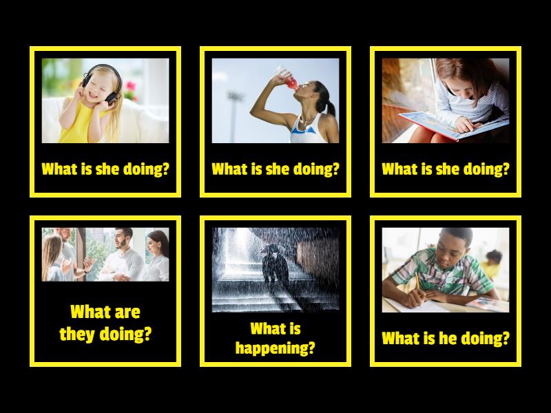 Present Continuous: speaking cards - Flip tiles