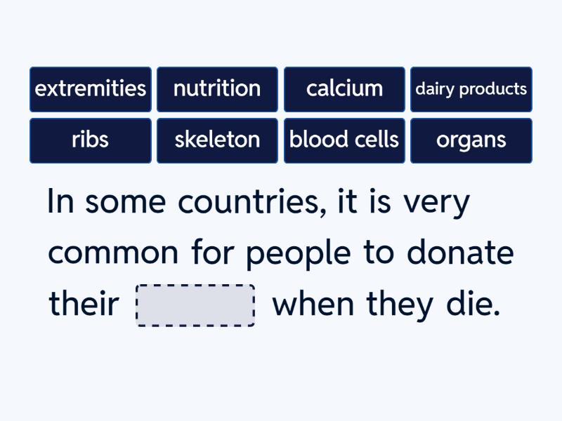 Medical English - Skeletal System - Completar la frase
