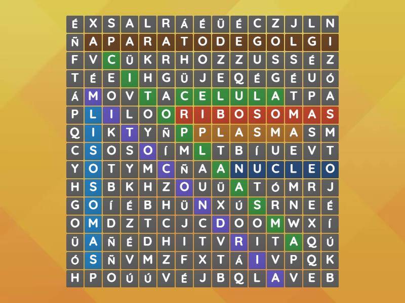 la celula - Sopa de letras