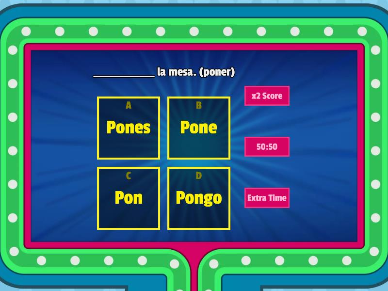 Avancemos 1 U5L2 Affirmative Tu Commands ( irregular verbs) - Gameshow quiz