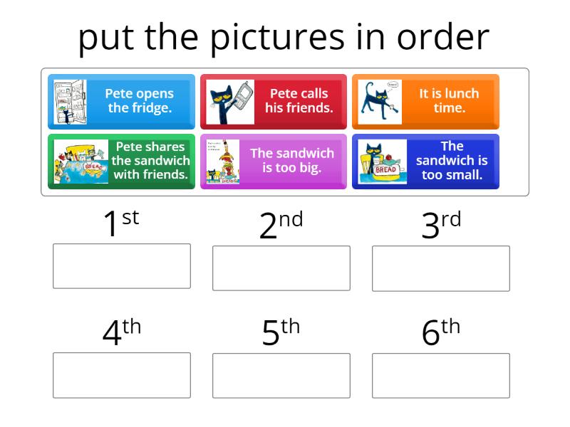 Pete's big lunch-story sequencing - Rank order