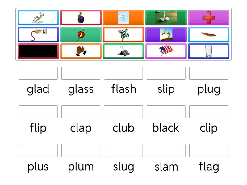 Initial consonant blends with l - Match up