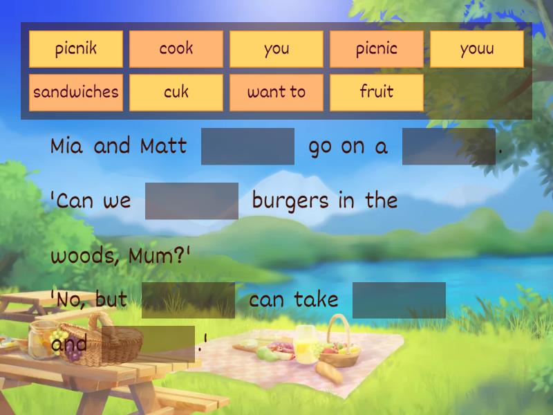 A picnic with friends power up 1 unit 4 - Complete the sentence