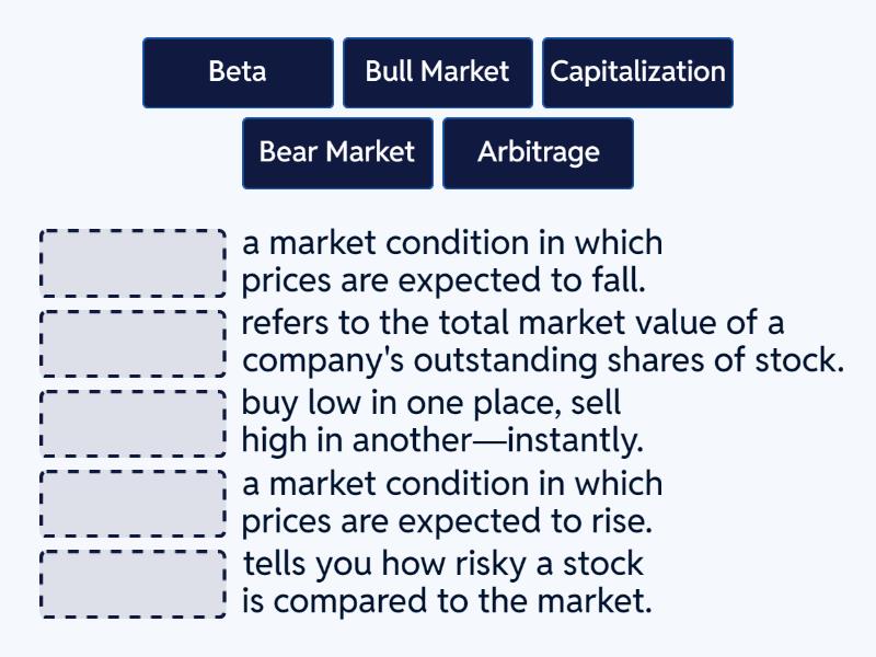 Stock Market Terms - Match up