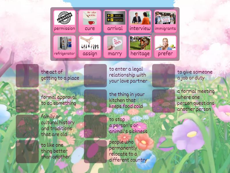 Grace and Grandma - Vocabulary - Match up