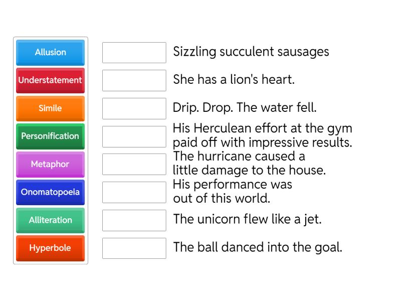 FIGURATIVE LANGUAGE - Match up