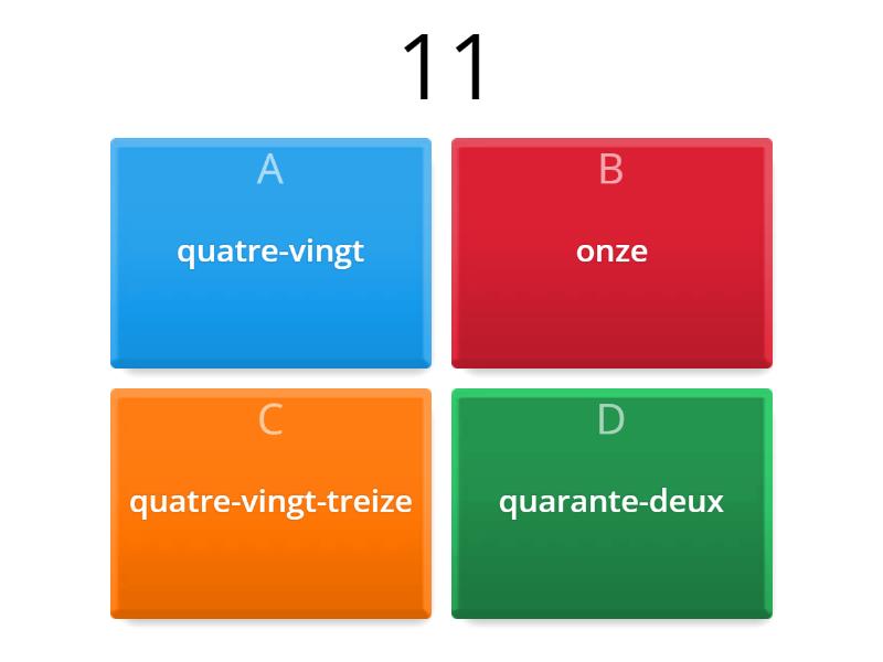 Les nombres 1-100 - Quiz