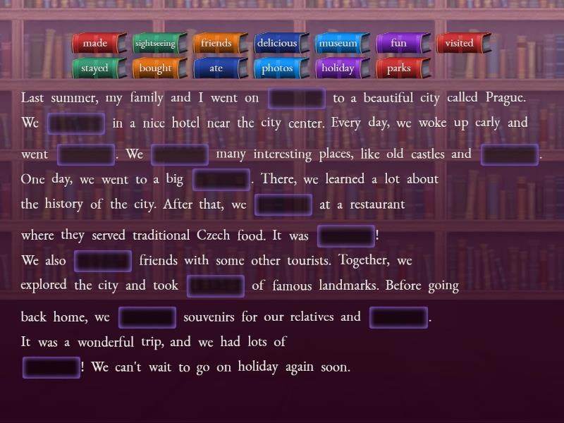 Go Getter 2 7.3 things to do on holiday - Complete the sentence