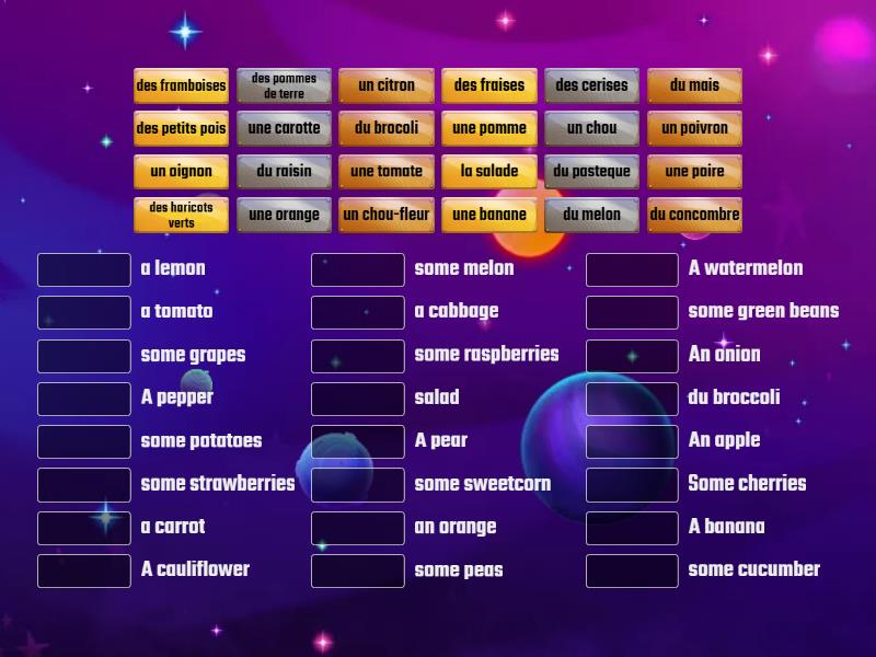 Fruit and Veg French - Match up
