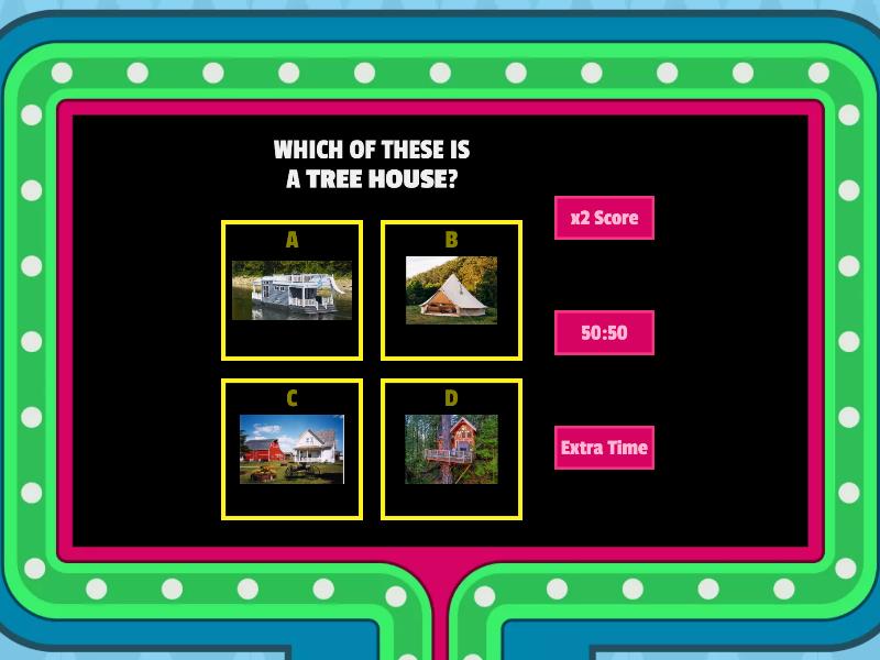 Types of Houses - 1st grade - Gameshow quiz