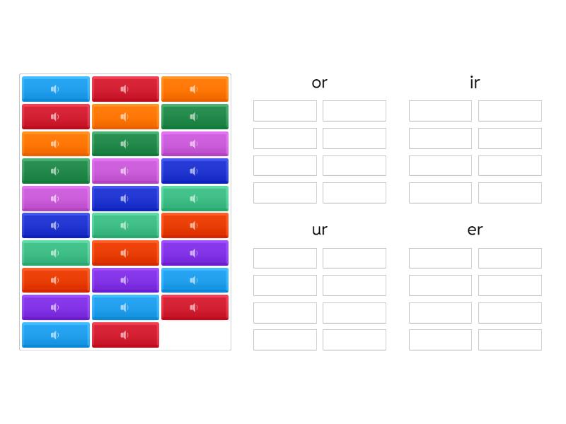 er spellings of common words - Group sort